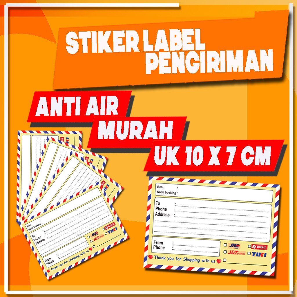 Jual Stiker Label Pengiriman Anti Air bahan Chromo glossy 10x7 cm ...