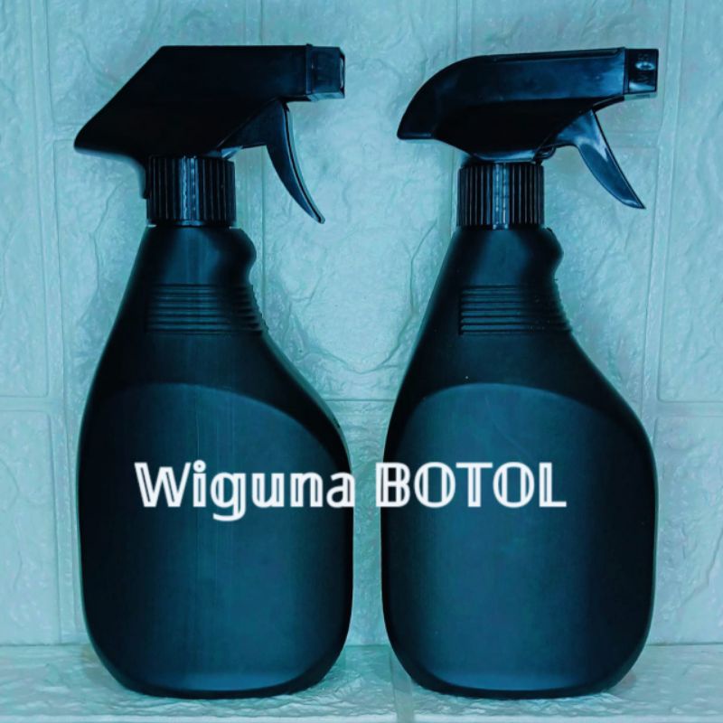 Jual Botol Kispray 500ml Hitam / Botol HDPE 500ml Tutup Spray Kispray Hitam / Botol 500 pipih ...
