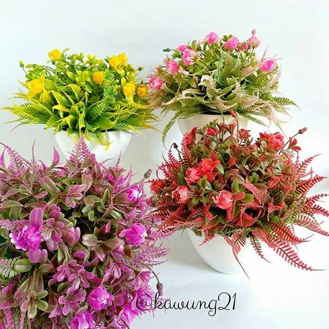 Jual VB09 Bunga Rumput Artificial Tanaman Sintetis Tiruan Cantik Unik ...