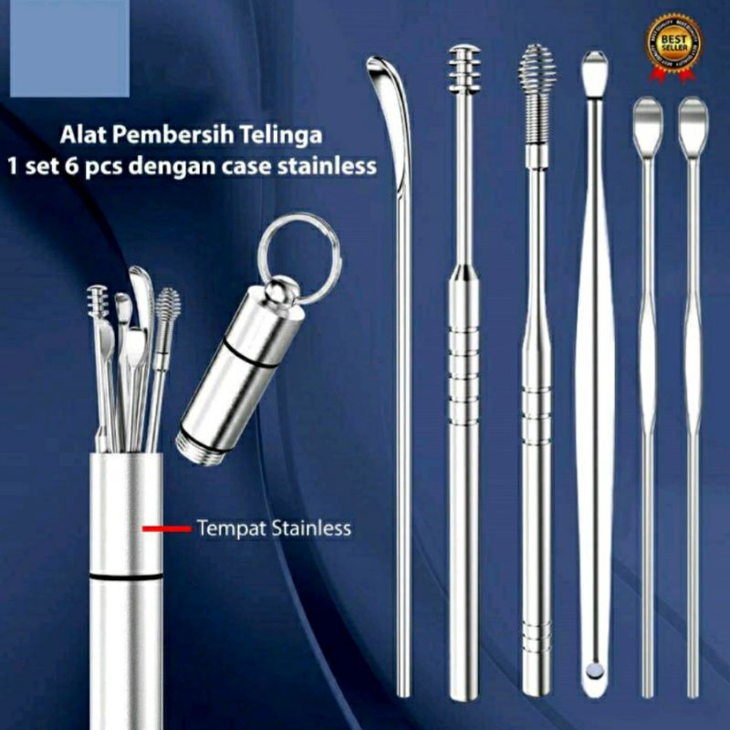 Jual ALAT PEMBERSIH TELINGA KOREK KUPING STAINLESS EAR WAX PICKER ...