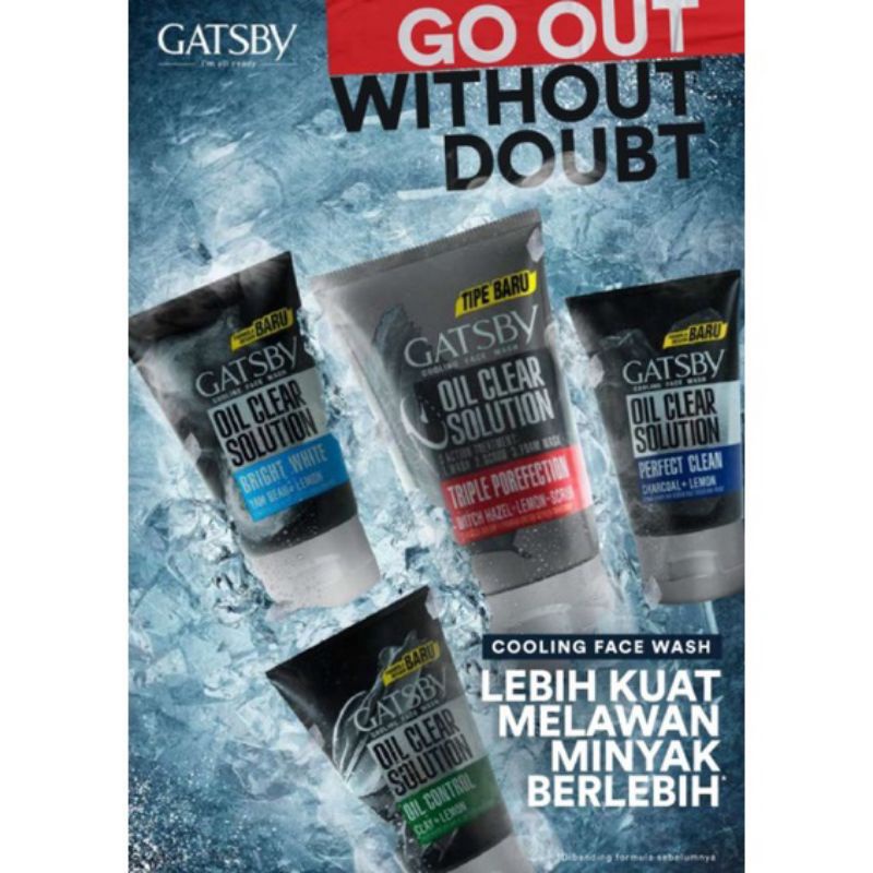 Jual GATSBY COOLING FACE WASH 100 | OIL CONTROL | SPEED BRIGHT | PERFECT CLEAN | Shopee Indonesia