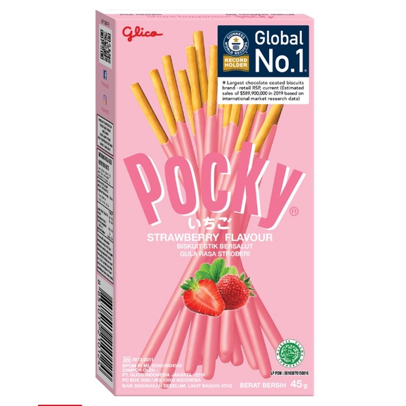 Jual GLICO POCKY REGULER 47 GRAM COKLAT STRAWBERRY ALMOND COOKIES AND ...