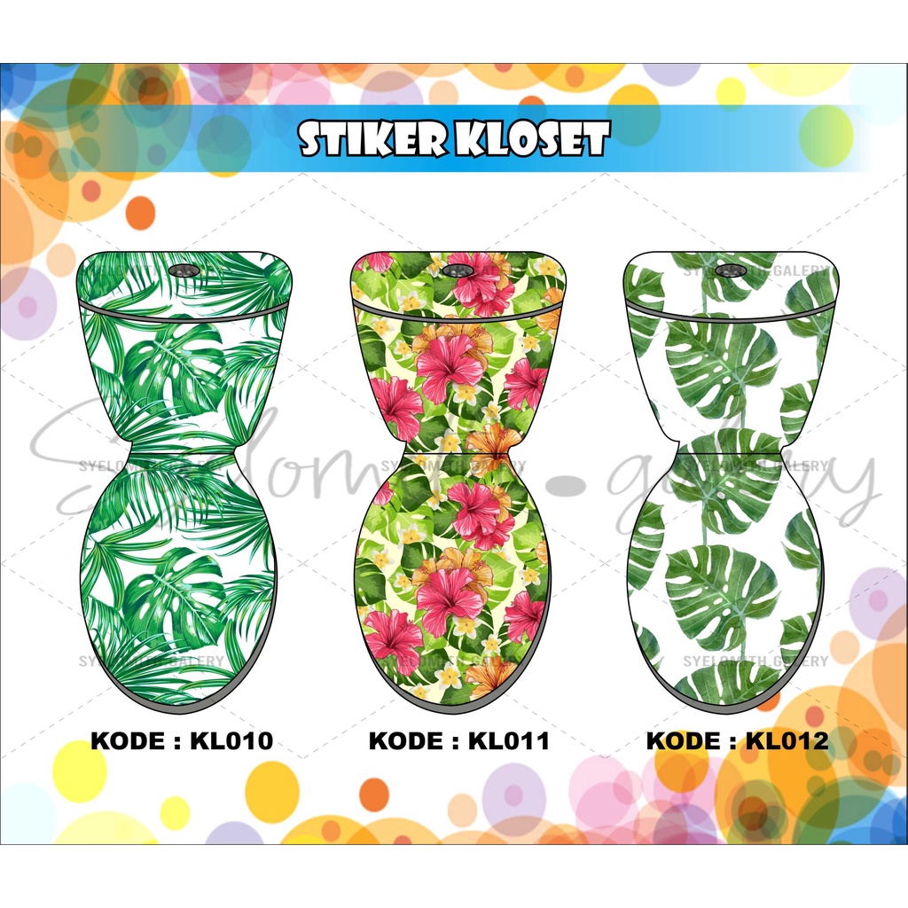 Jual STIKER KLOSET DUDUK FULL BODY MOTIF TROPICAL/ STICKER CLOSET FULL ...