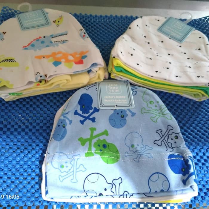 Jual HONEY TP26 KUPLUK 1 SET ISI 5 KAIN BABY NEWBORN COWOK CEWEK import topi bayi anak laki boy ...