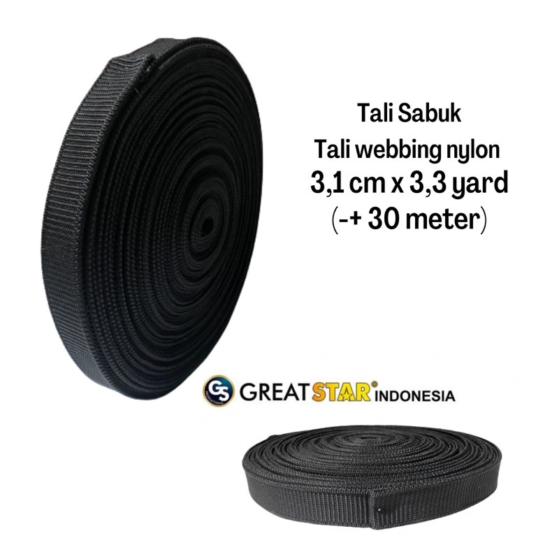 Jual Tali Sabuk Roll Tali Webbing Nylon Uk. 3,1 (-+ 30 Meter)±33 yard ...