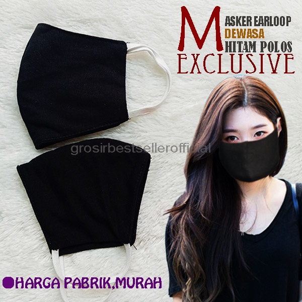 Jual MASKER KAIN HITAM MASKER KAIN MASKER HITAM MASKER KAIN POLOS ...