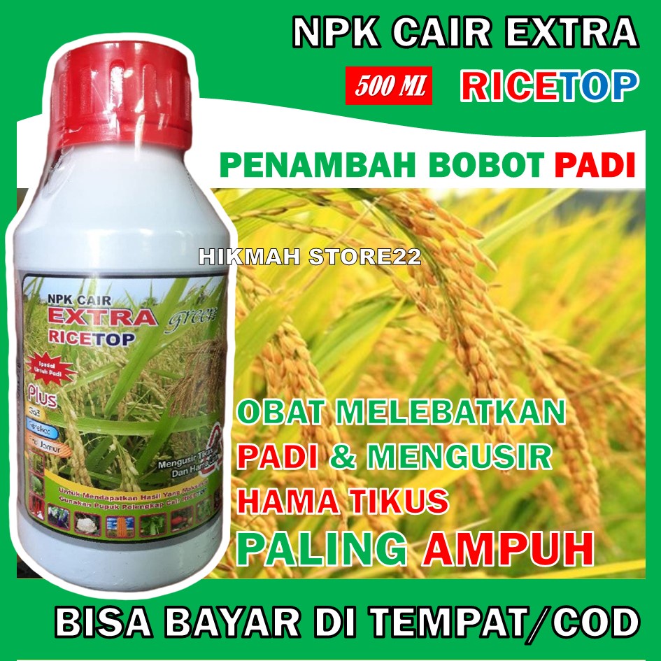 Jual PROMO RICETOP RICE TOP PENAMBAH BOBOT PADI PALING BAGUS PLUS ANTI TIKUS TANAMAN 500ml ...