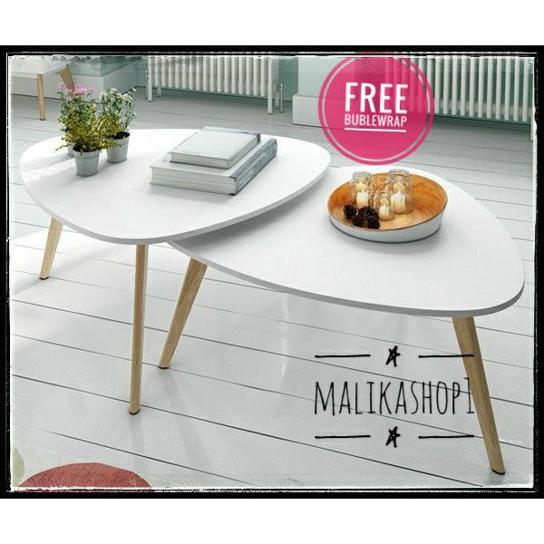 Jual Meja Segitiga Minimalis scandinavian satu set isi 2pcs Murah 50cm ...