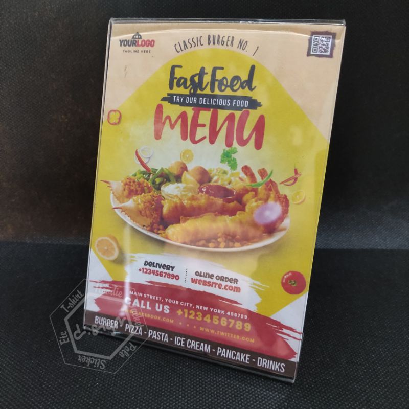 Jual Acrylic tent, tempat akrilik brosur, akrilik menu, akrilik nomor ...