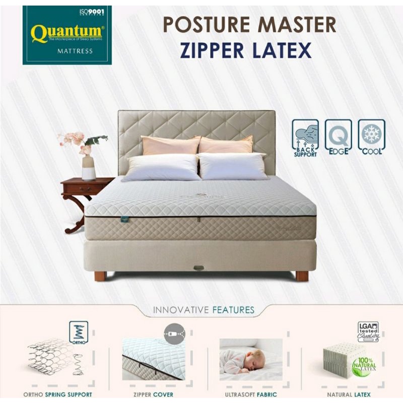 Jual Quantum Kasur Orthopedic Posture Master Zipper LATEX White Cream ...