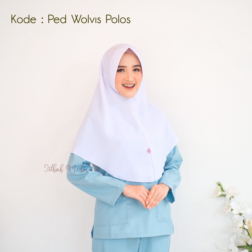 Jual PED WOLVIS POLOS Jilbab Instan Perawat/Bidan/Farmasi/RMIK Polos ...