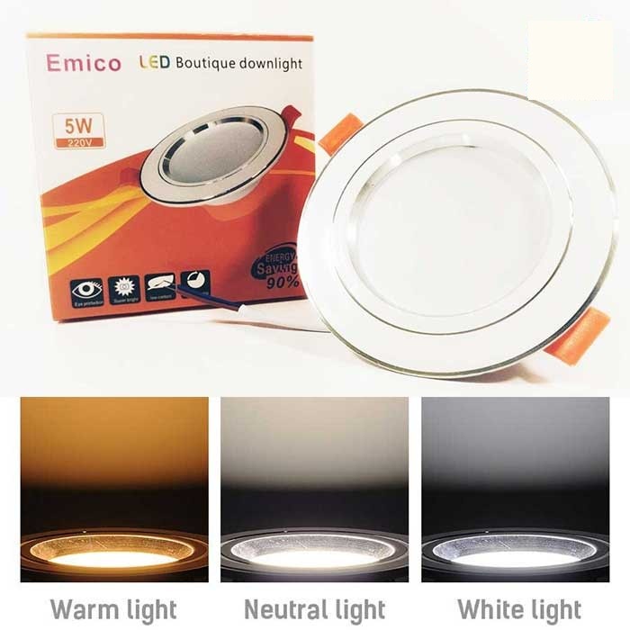 Jual Lampu Downlight LED 5w watt 3 Warna White / Warm White / Natural ...