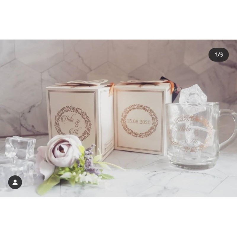 Jual SOUVENIR GELAS GAGANG KEMASAN BOX CUSTOM | Shopee Indonesia