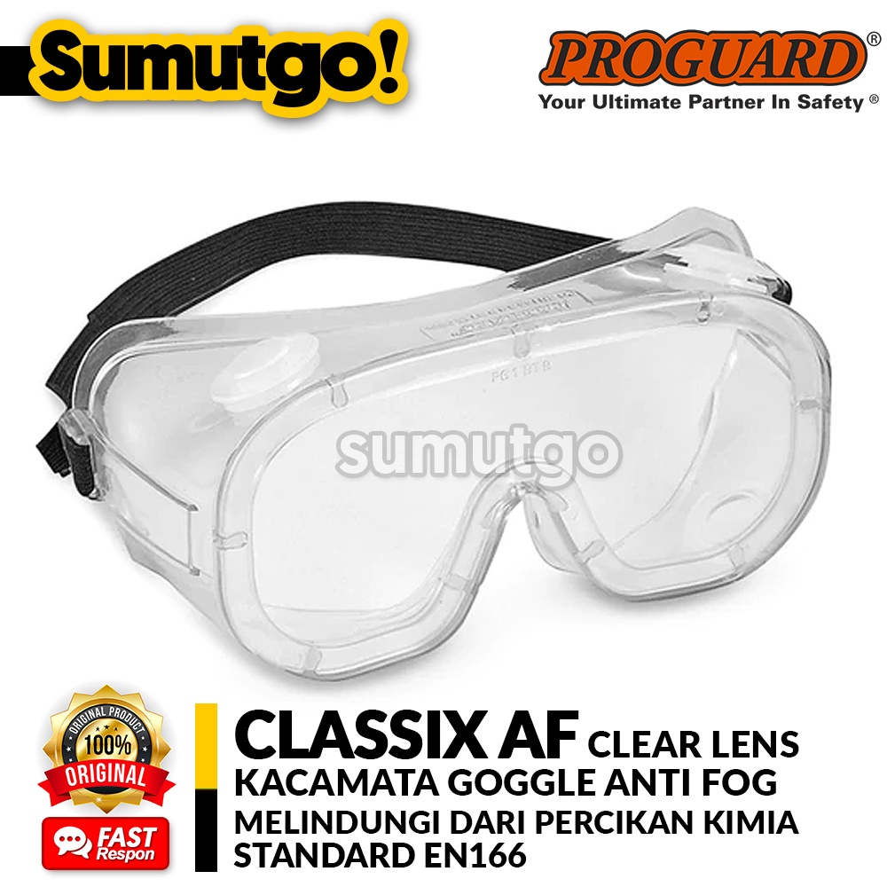 Jual [ Premium ] Kacamata Safety Goggle Kimia Anti Fog PROGUARD CLASSIX ...