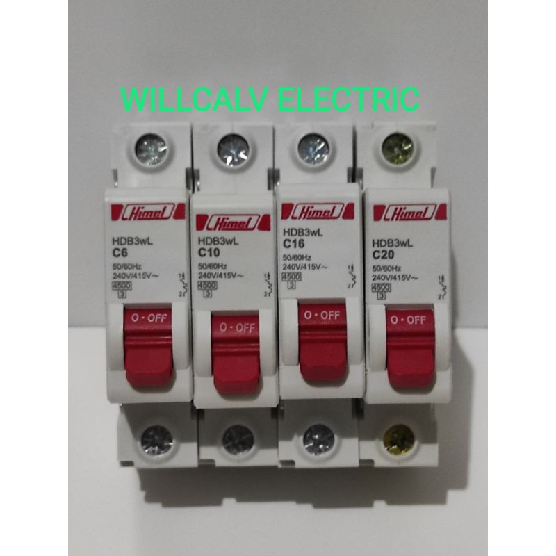 Jual MCB HIMEL HDB3W 1P C6 C10 C16 C20 - MCB HIMEL HDB3W 1P 6A 10A 16A 20A | Shopee Indonesia