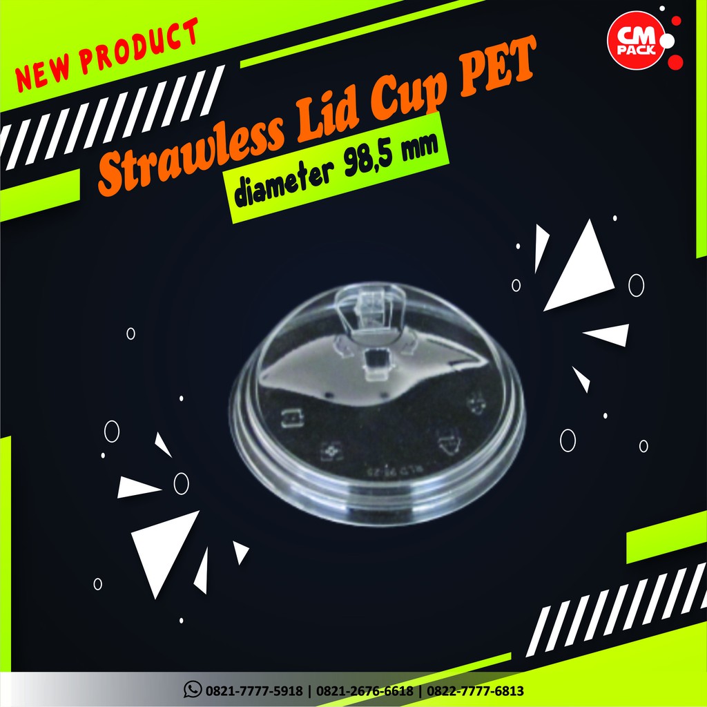 Jual LID CUP PET STRAWLESS/Flat/Dome SIP (1 PACK ISI 50 PCS) | Shopee ...