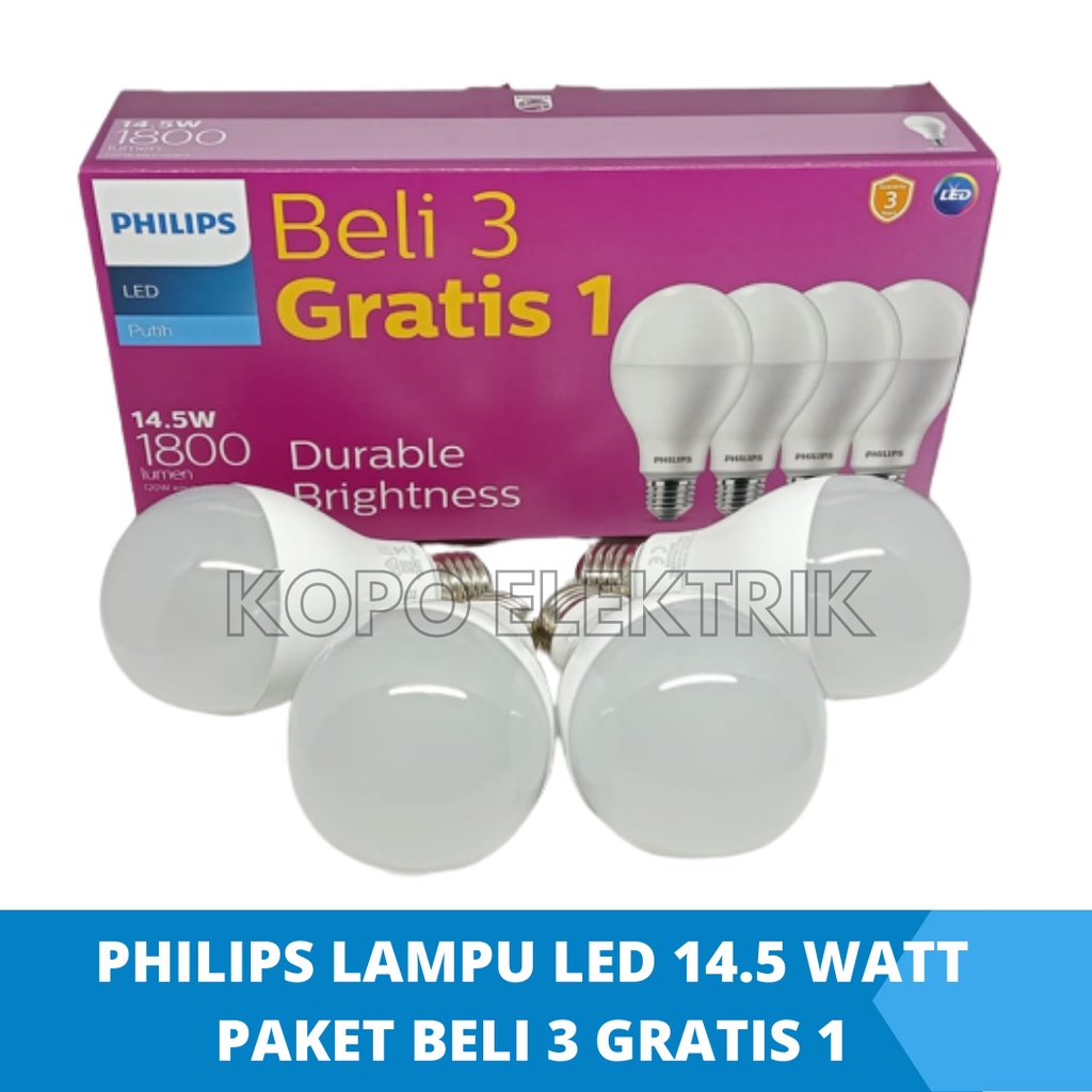 Jual Lampu Led Philips 14.5w Paket Beli 3 Gratis 1 | Shopee Indonesia
