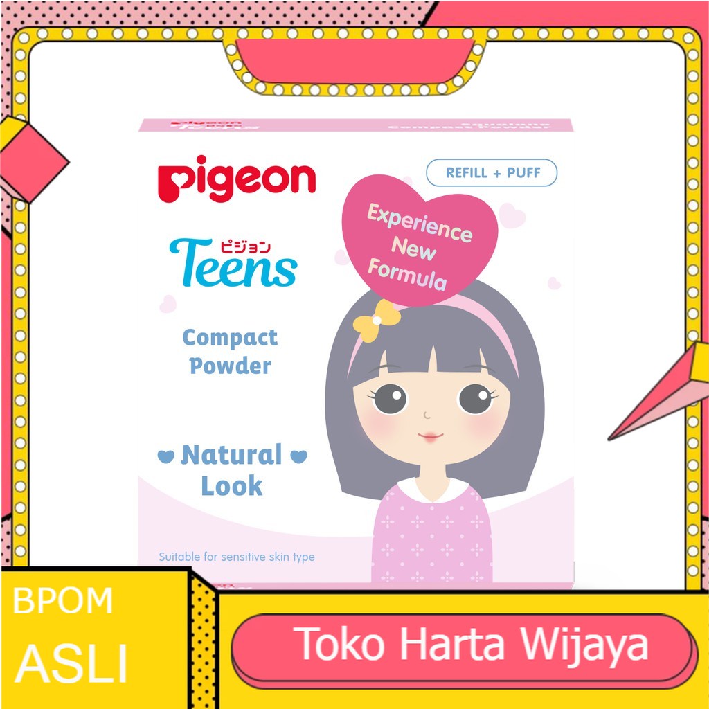 Jual PIGEON TEENS Compact Powder Squalane 14Gr - White Refill | Shopee ...