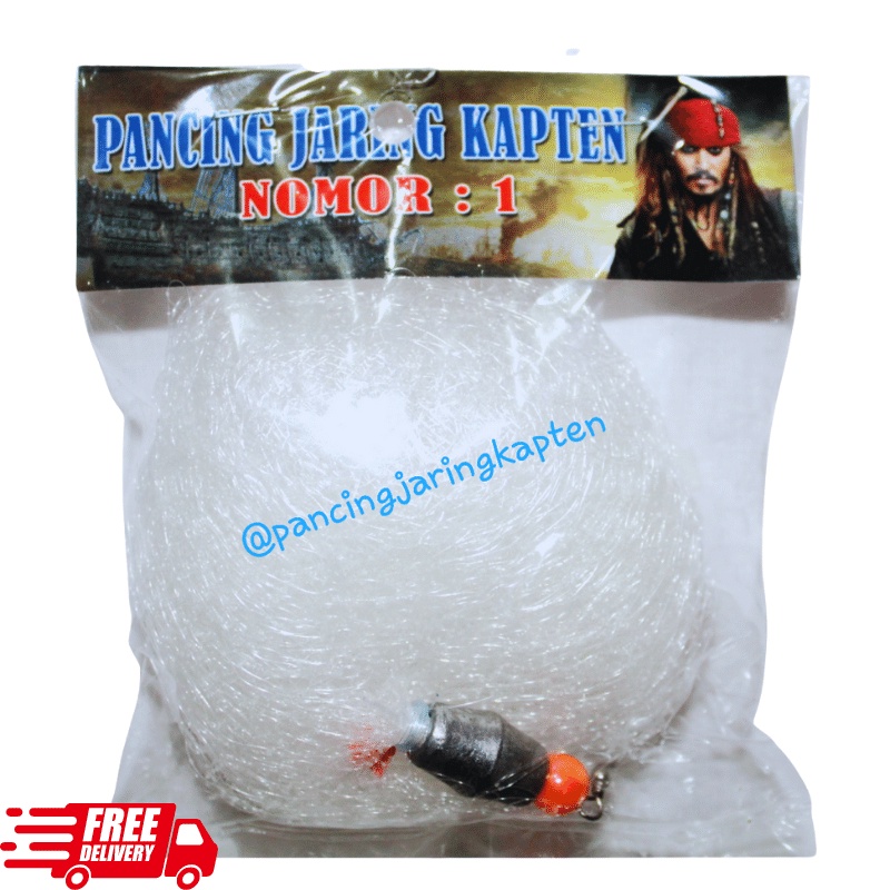 Jual Pancing Jaring Kapten Panjang 1.5 Meter Bom Net Ikan Nila ...