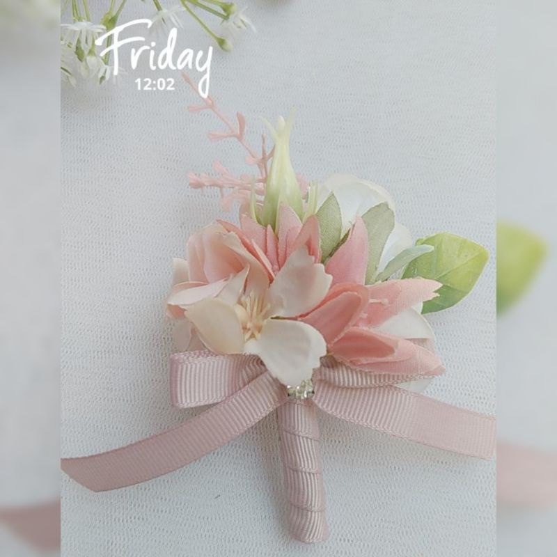 Jual boutonniere korsase corsage jas bunga dada groom wedding pengantin ...