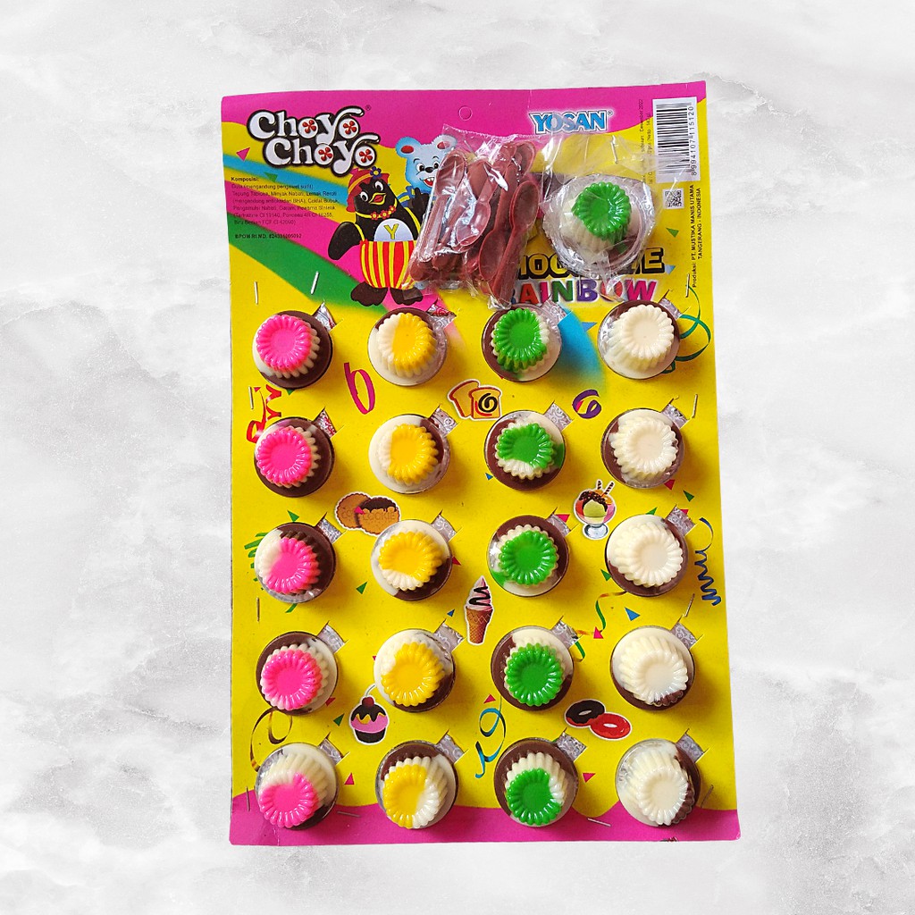Jual Choyo Choyo Chocolate Rainbow - Isi 20 buah | Shopee Indonesia