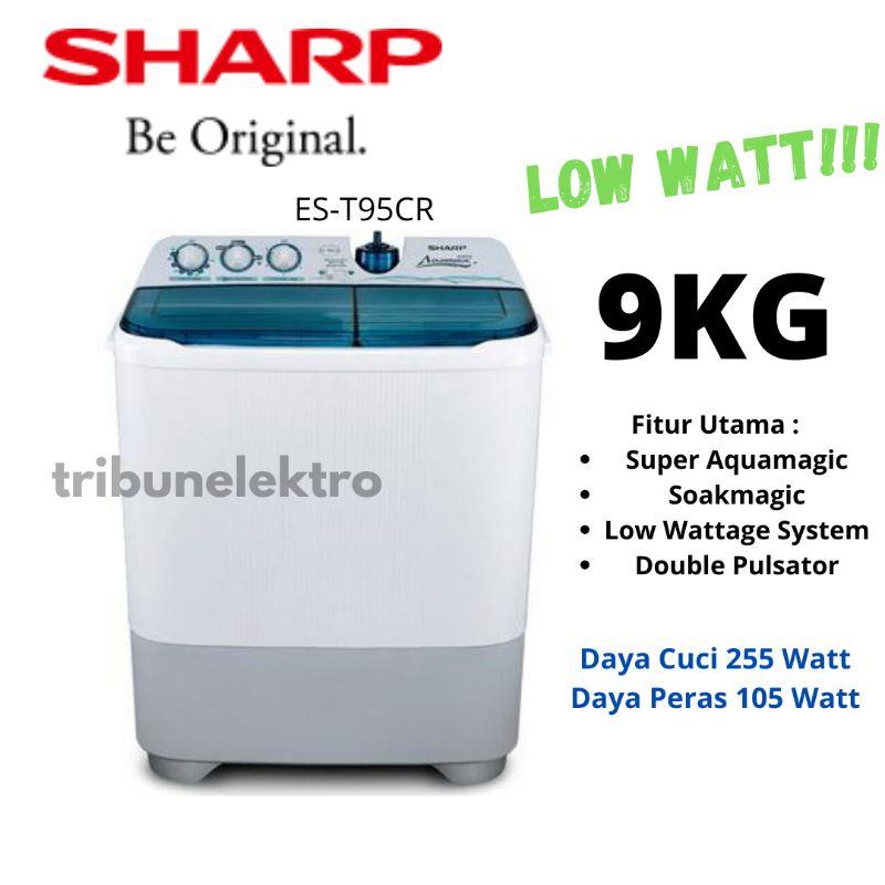 Jual Mesin Cuci SHARP 2 TABUNG aquamagic ES-T95CR | Shopee Indonesia