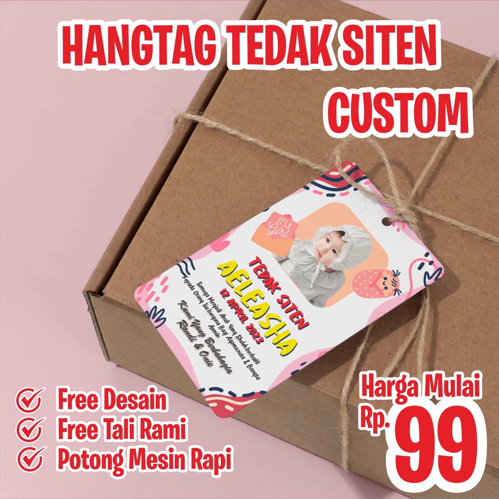 Jual Hang Tag Tedak Siten / tedhak siten / dundunan Custom Murah ...