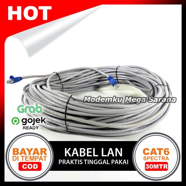 Jual Kabel LAN 30 Meter UTP CAT6 Spectra & RJ45 Straight - Tinggal ...