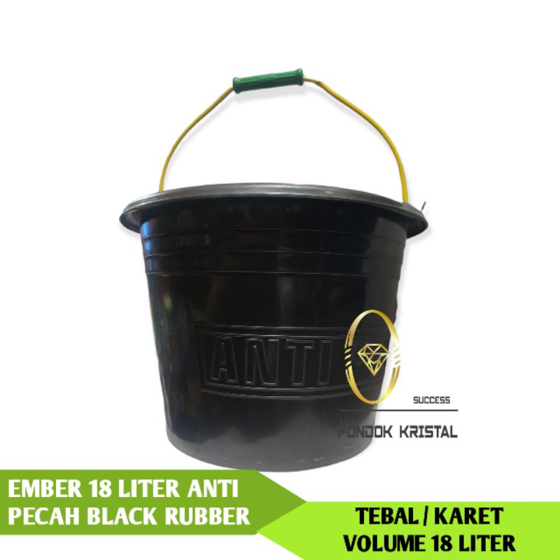 Jual EMBER ANTI PECAH 16,18,22,26L HITAM / Ember Cor / Ember Pel ...