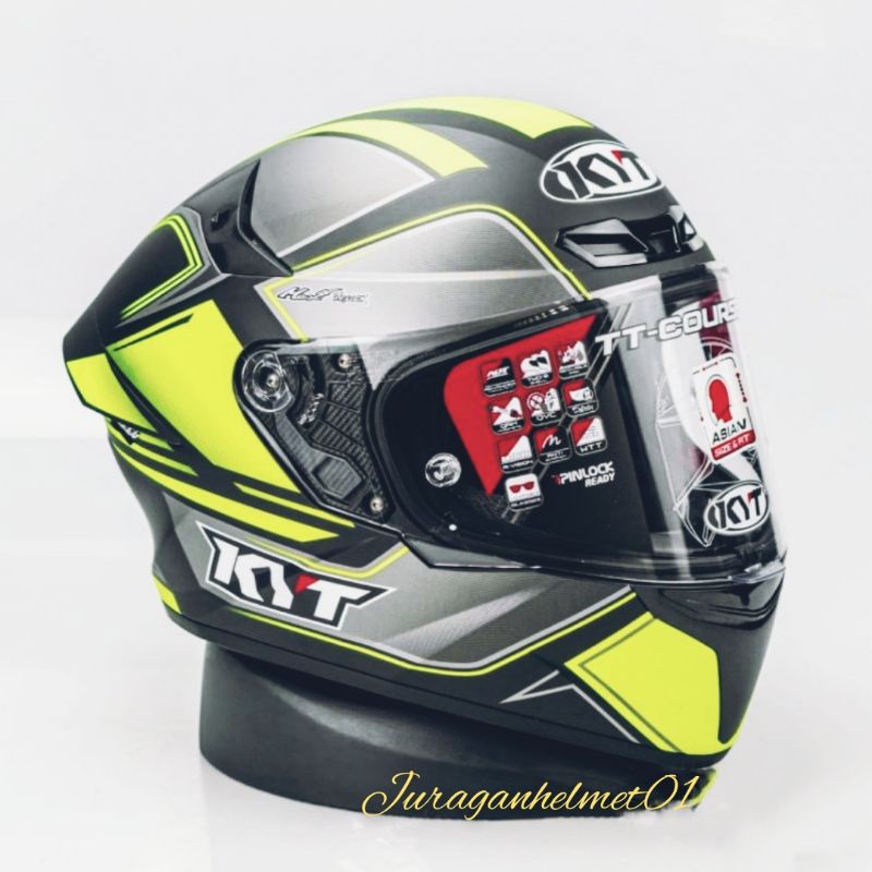 Jual helm full face kyt tt course tauris yellow | Shopee Indonesia