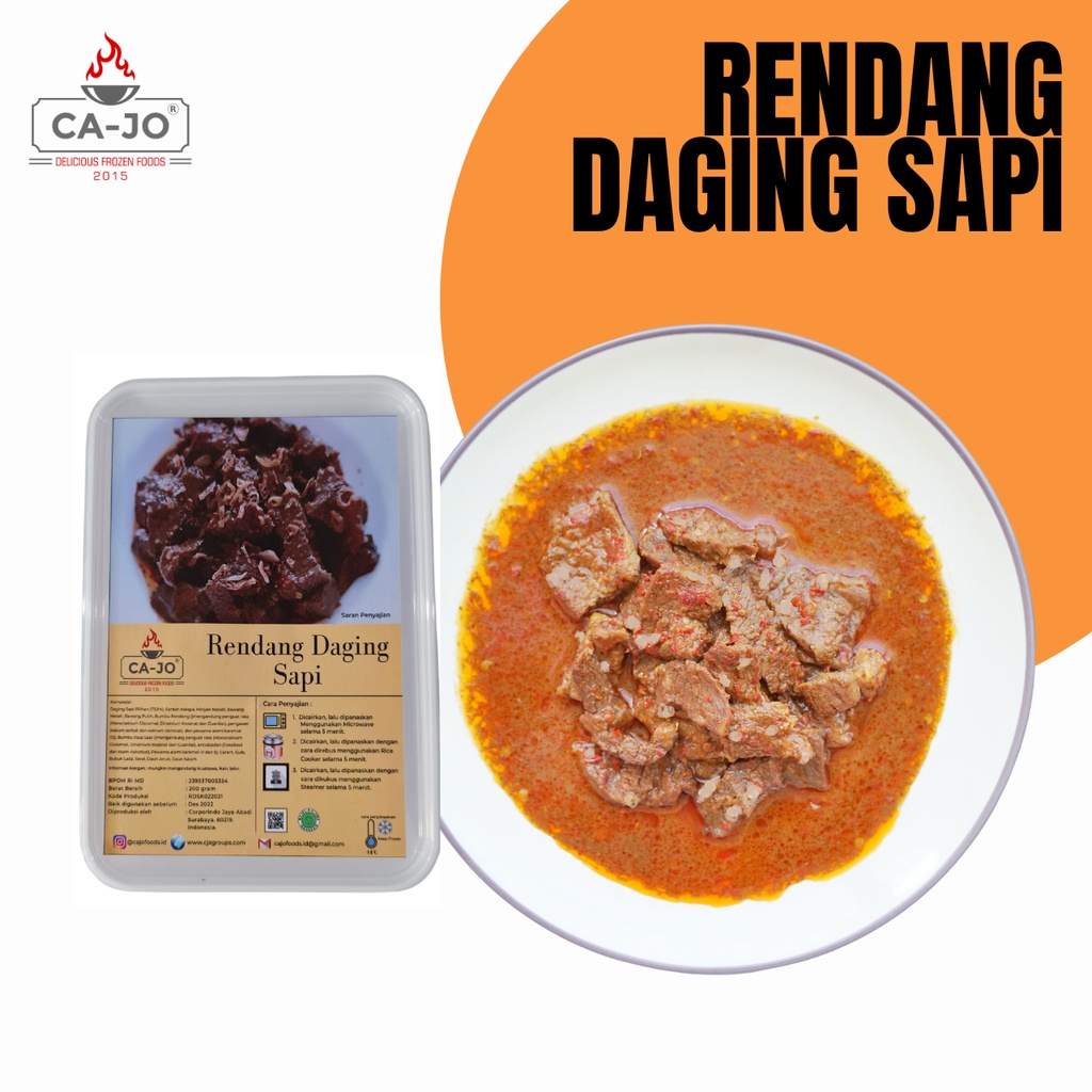 Jual CA-JO Frozen Food / Rendang Daging Sapi / Makanan Instan | Shopee ...