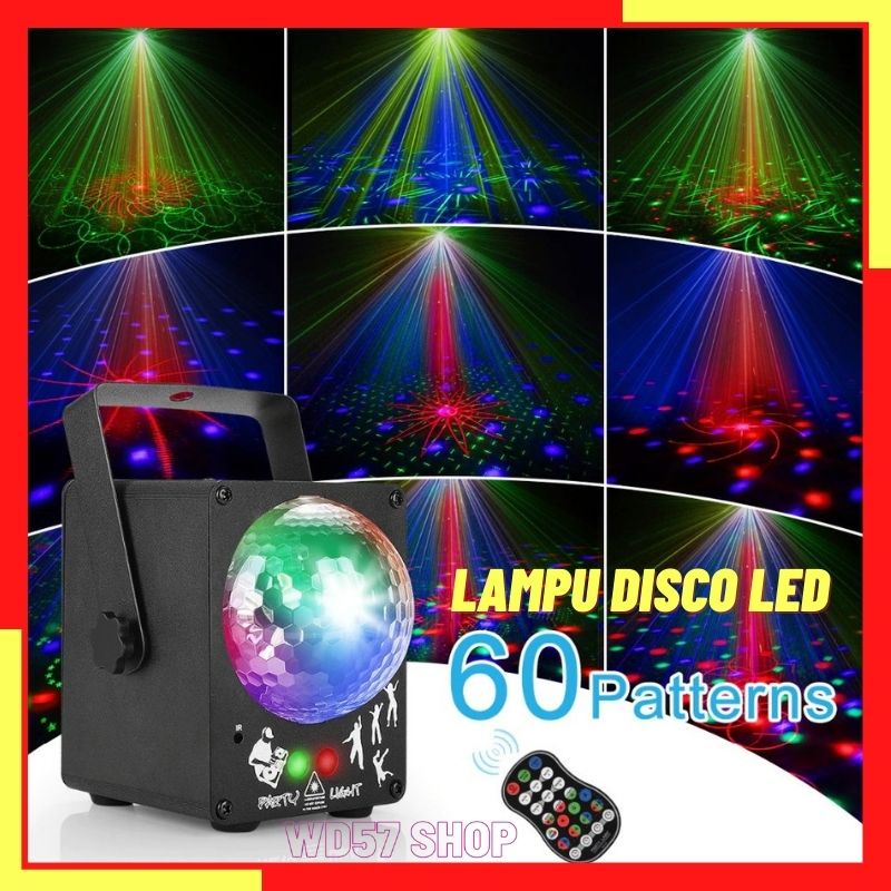 Jual Lampu Disco Light Proyektor LED Laser RGB Usb Charger Remote ...