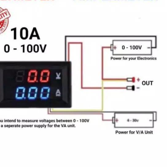 Jual Voltmeter ampere volt Digital Tegangan 0.28" merah biru LED | Shopee Indonesia