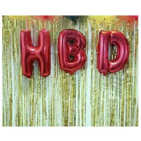 Jual Balon Foil Huruf HBD Warna Merah Size 40 Cm | Shopee Indonesia