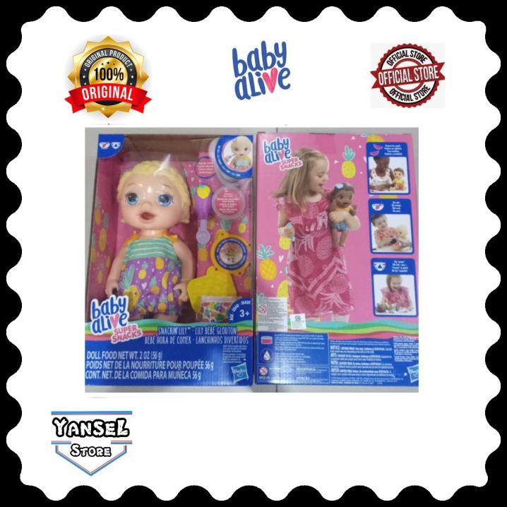 Jual Baby Alive Super Snacks Snackin' Lily/Boneka Bisa Makan Dan Poop Murah | Shopee Indonesia