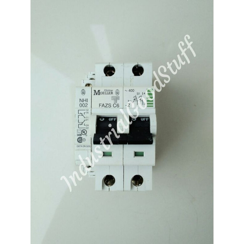 Jual Klockner Moeller 2 Pole MCB C6 6a FAZS C6 With auxiliary Contact ...