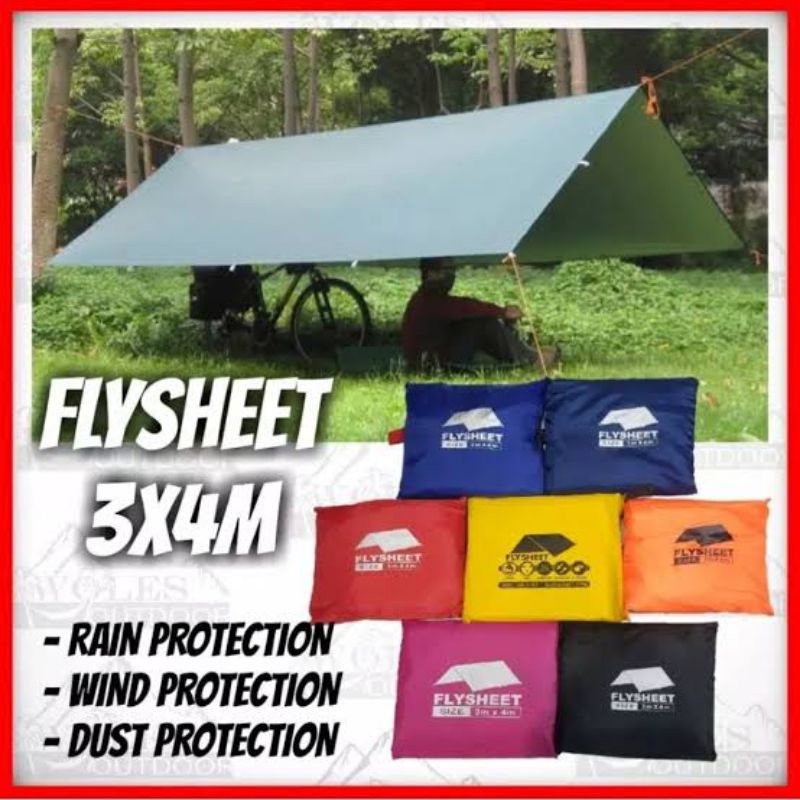 Jual Flysheet Tenda | Flysheet 3x4 | Flysheet Outdoor | Shopee Indonesia