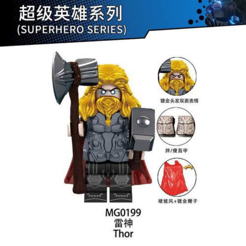 Jual mainan anak minifigure thor cape stormbreaker and mjolnir TIDAK ...
