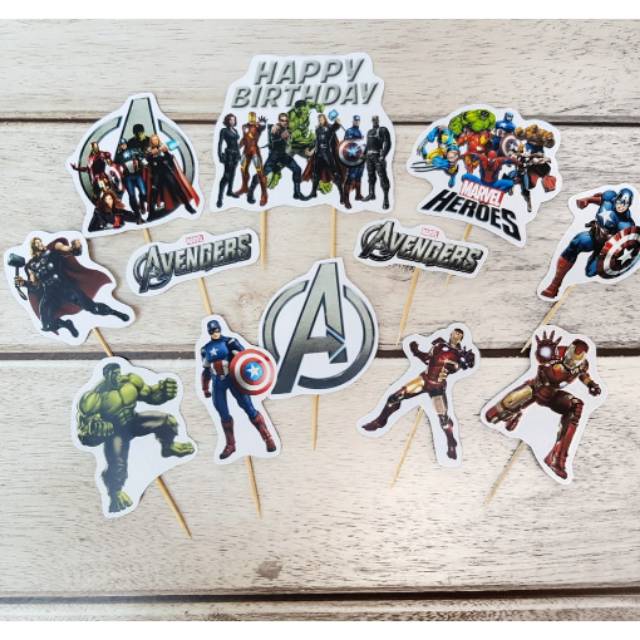 Jual Cake Topper Avengers Marvel (1 set isi 12pcs) | Shopee Indonesia