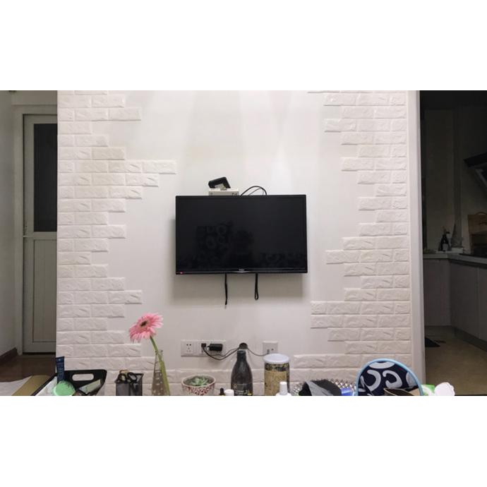 Jual WALLPAPER FOAM DINDING BATA PUTIH 3D WHITE BRICK PANEL - PUTIH ...
