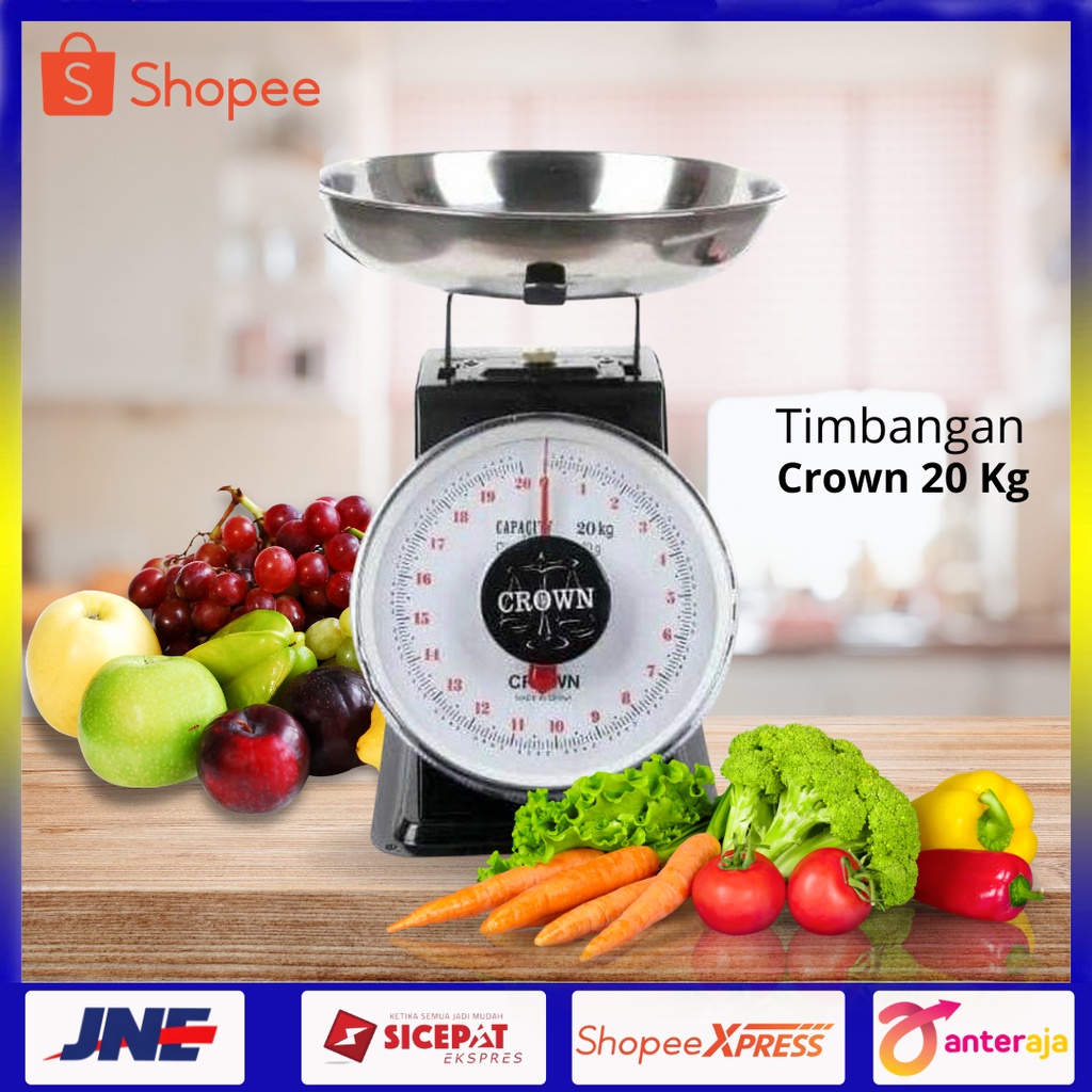 Jual Timbangan Duduk / Timbangan Manual / Timbangan Buah Crown 20 Kg / timbangan / timbangan ...