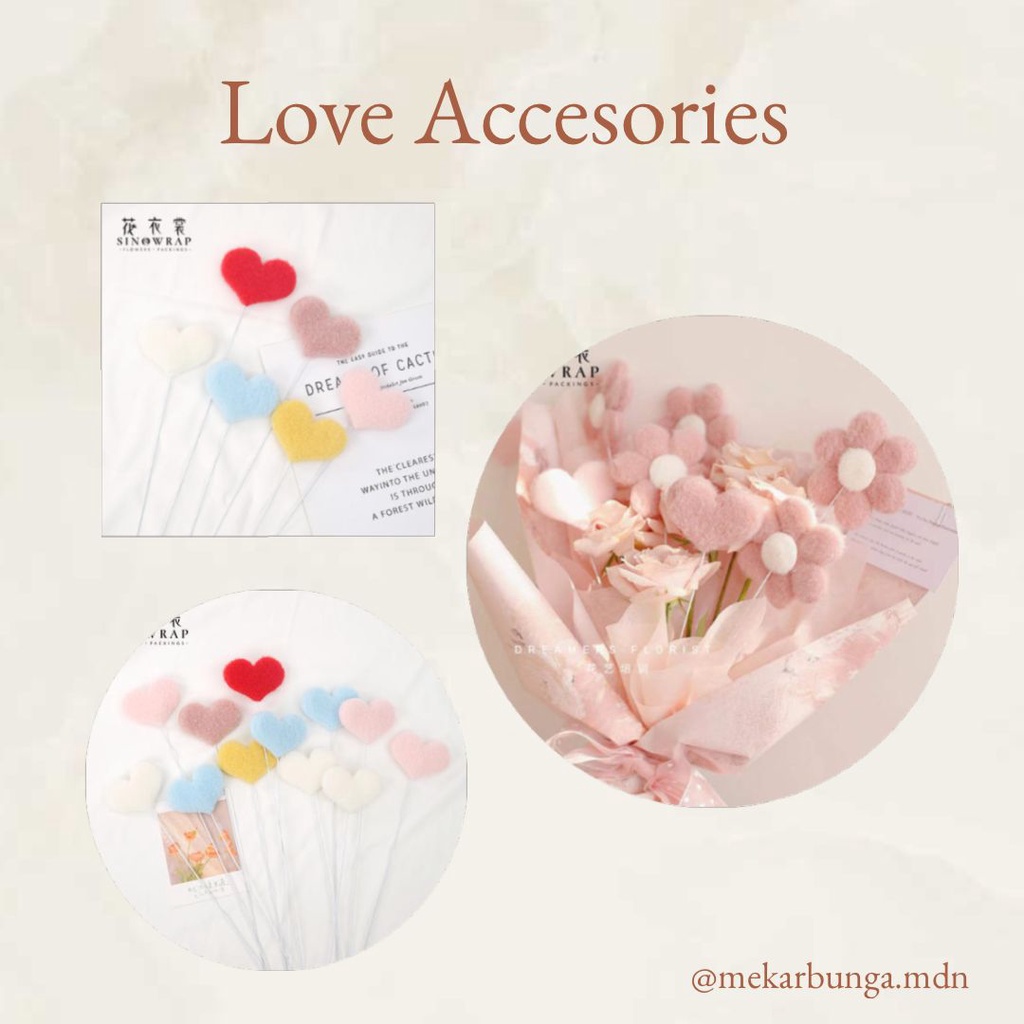 Jual Aksesoris Buket Bunga bentuk Love Dekorasi Buket Bunga Flower Box ...
