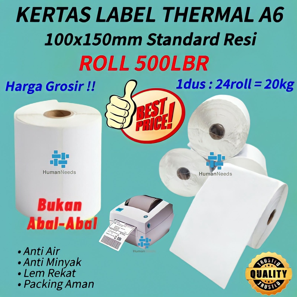 Jual Kertas Label Sticker Thermal 100x150mm isi 500lembar Roll | Shopee ...