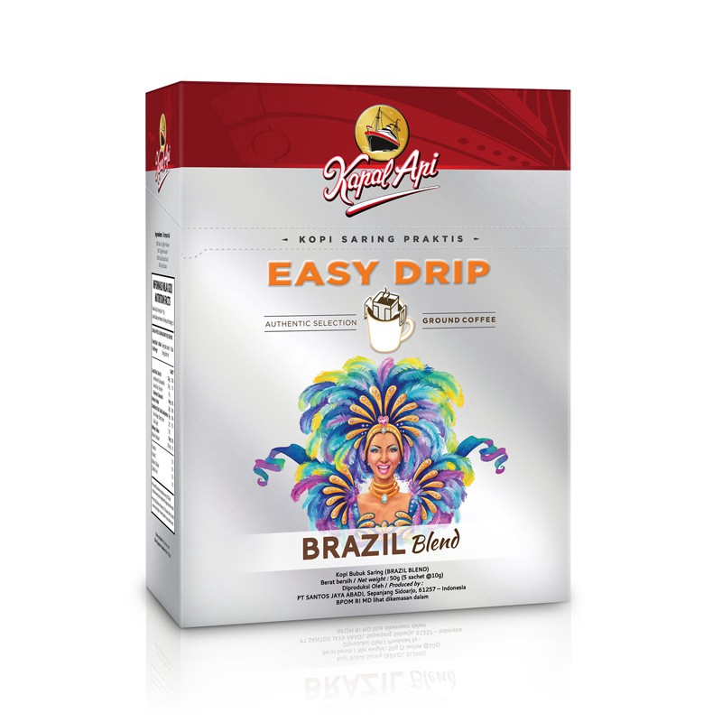 Jual Kapal Api Brazil Blend Easy Drip Coffee Box (Isi 5 sachet x 10 ...