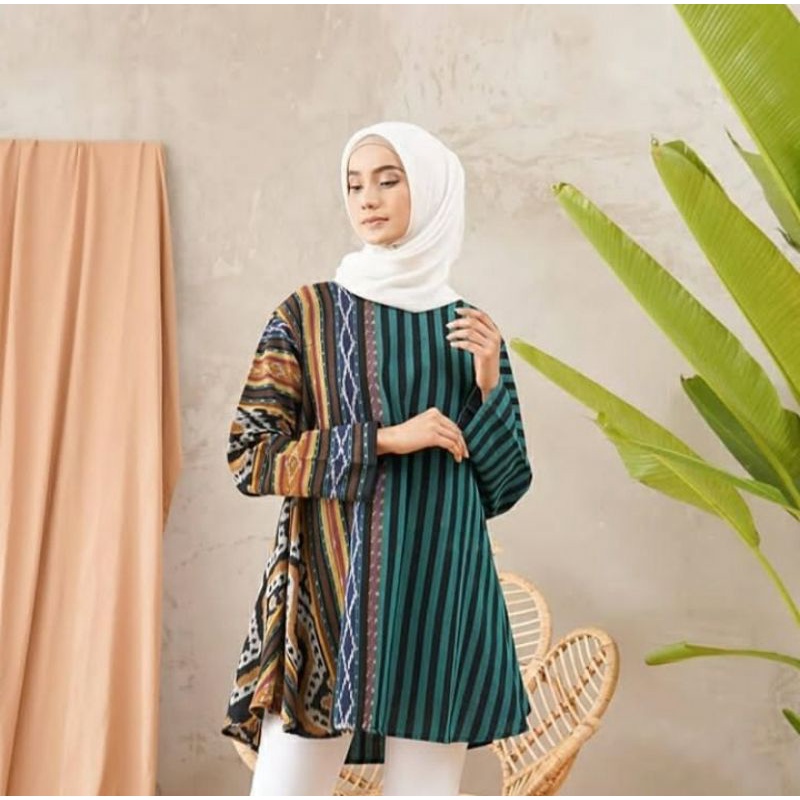 Jual BAJU ATASAN TENUN LURIK HIJAU - BAJU TENUN WANITA - BLOUSE ETNIK JEPARA ( LURIK HIJAU ...