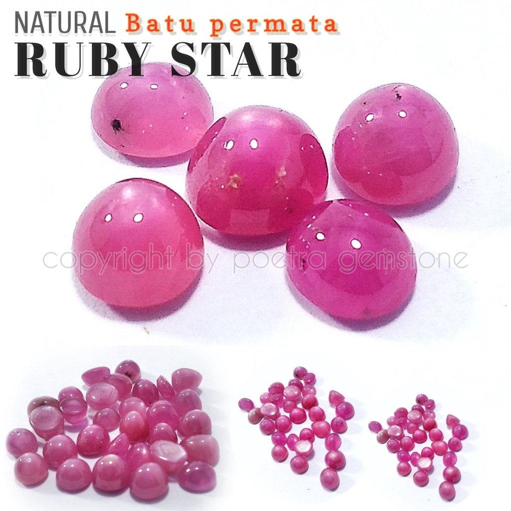 Jual Batu Natural Permata Ruby Star HQ Minimalis | Shopee Indonesia