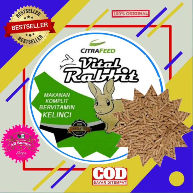 Jual Pelet Kelinci Vital Rabbit Repack 1kg / Berqualitas dan bervitamin ...