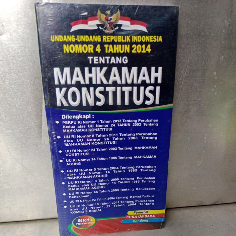 Jual Buku UNDANG-UNDANG RI NO. 4 THN 2014 TTG MAHKAMAH KONSTITUSI ...