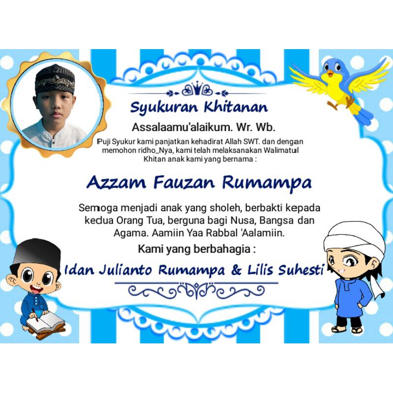 Jual STIKER SYUKURAN KHITANAN FREE REQUEST FOTO MURAH | Shopee Indonesia