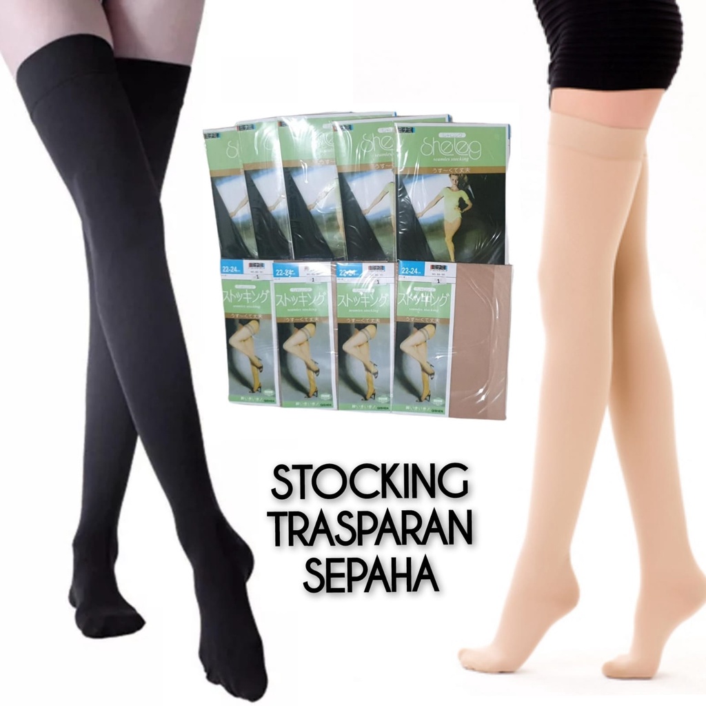 Jual Stocking Wanita Kaos Kaki Panjang Sepaha Bahan Lembut Transparan ...
